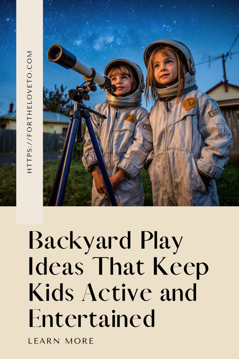Backyard Play Ideas for Kids That Keep Them Active- For The Love To
